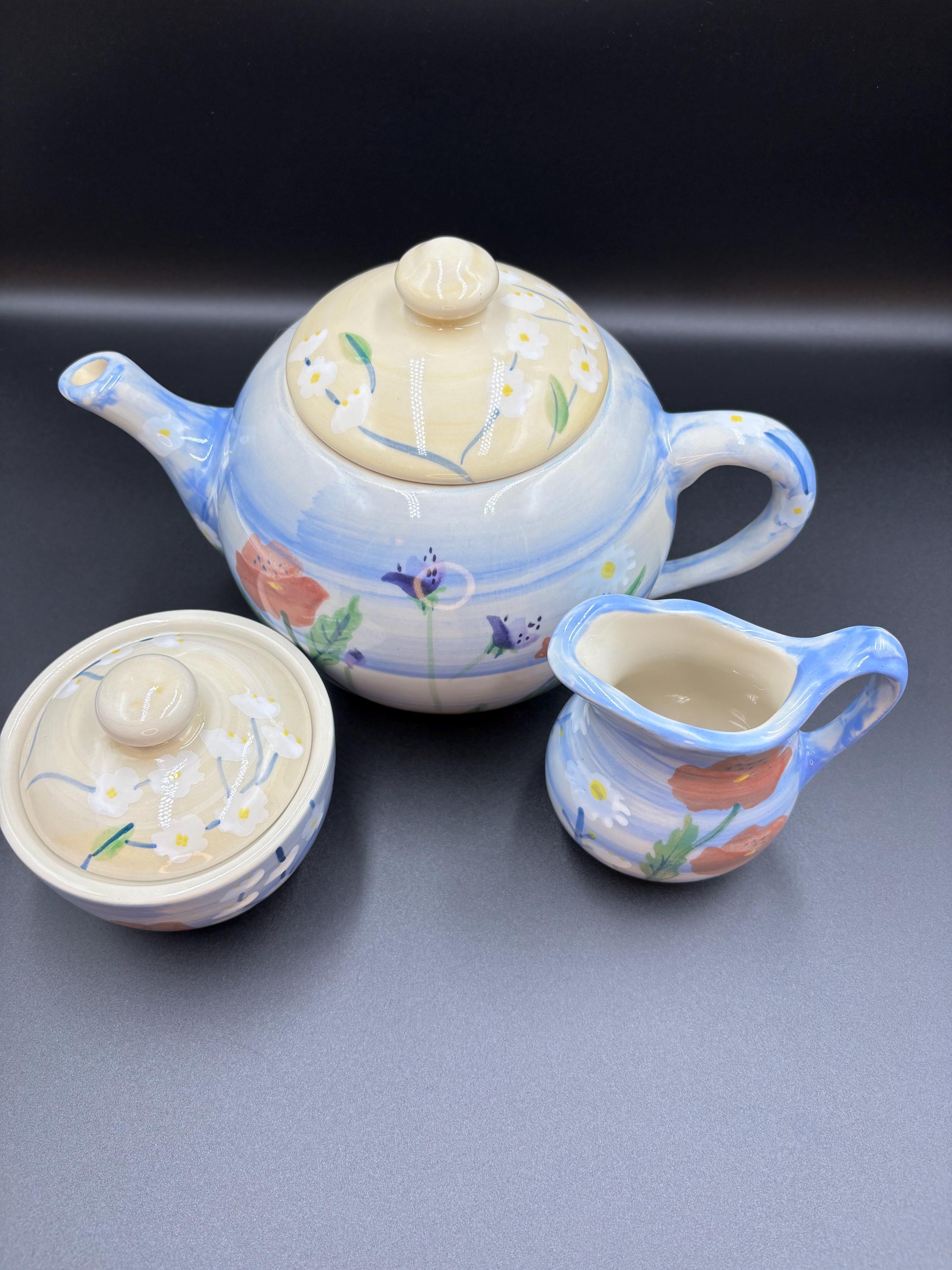Vintage Hartstone Pottery Tea Serving Set Prairie Flower Pattern - Etsy