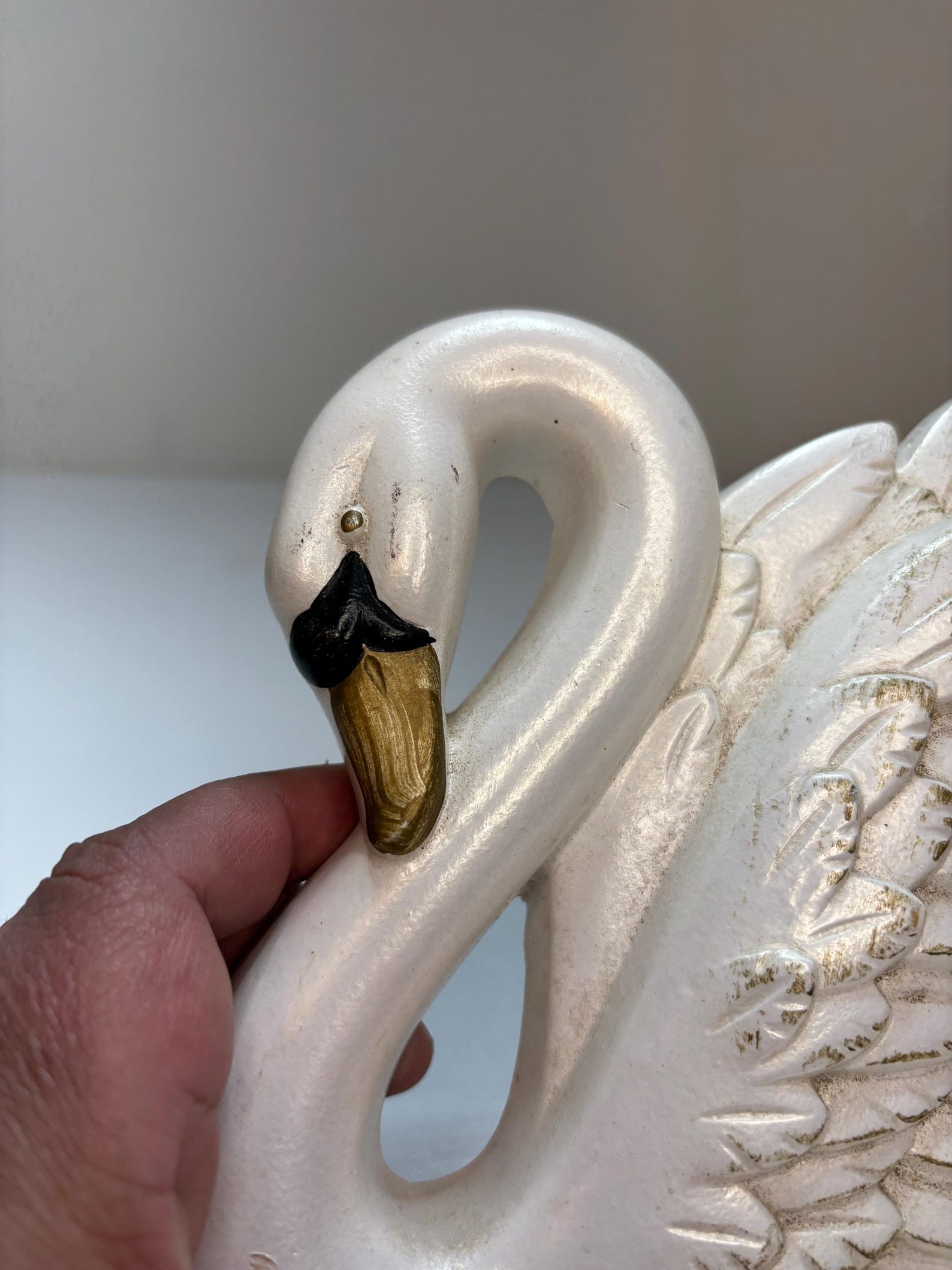 MCM White Swan Chalkware Wall Hanging - Etsy