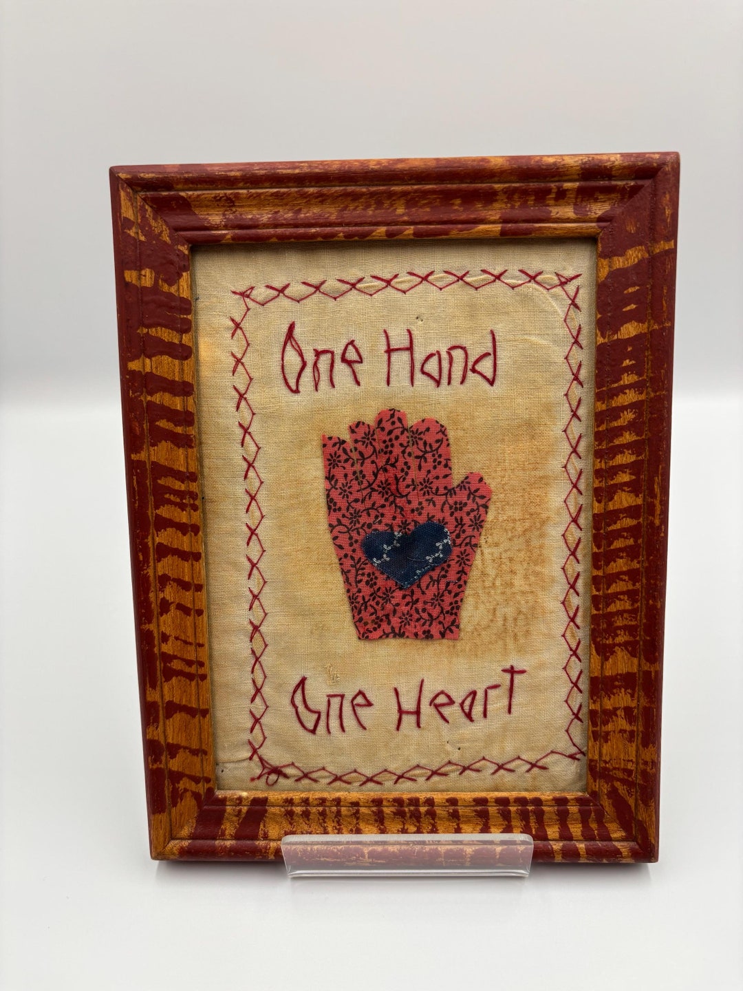 One Hand One Heart Primitive Fabric Wall Art - Etsy