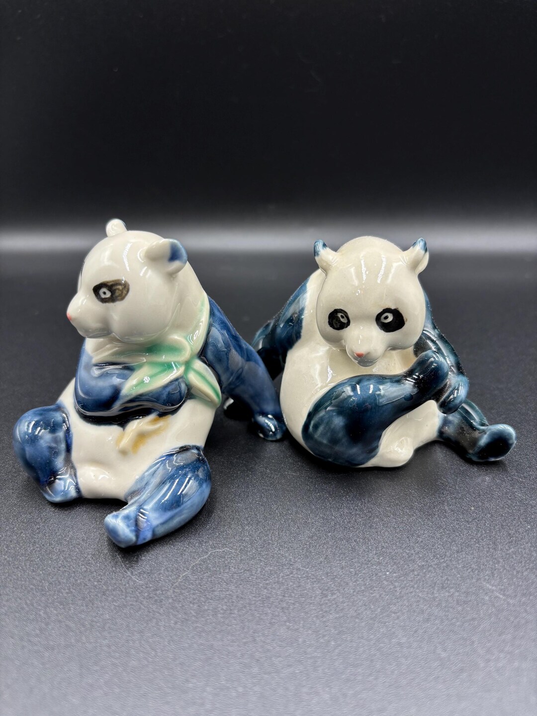 Vintage Porcelain Pair of Panda Bears Figurines - Etsy
