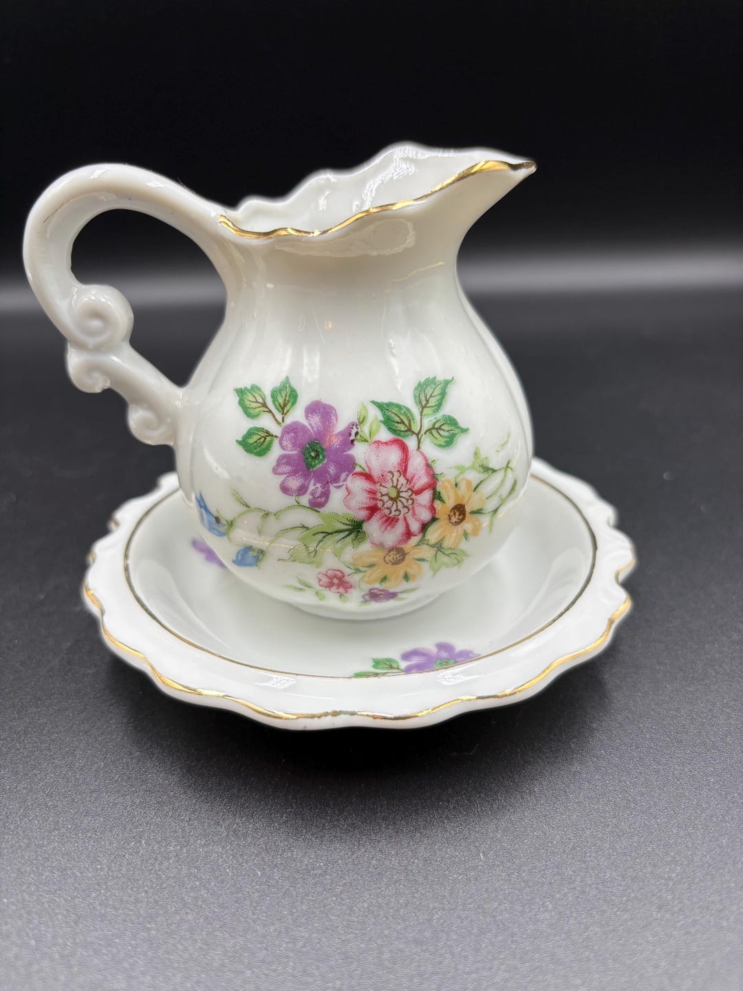 Vintage Royal Crown Mini Pitcher With Under Plate Basin - Etsy