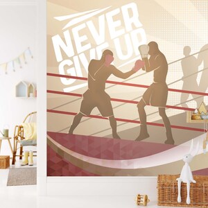 Young Wallpaper Peel and Stick Boxing Wallpaper Boxing Wall - Etsy