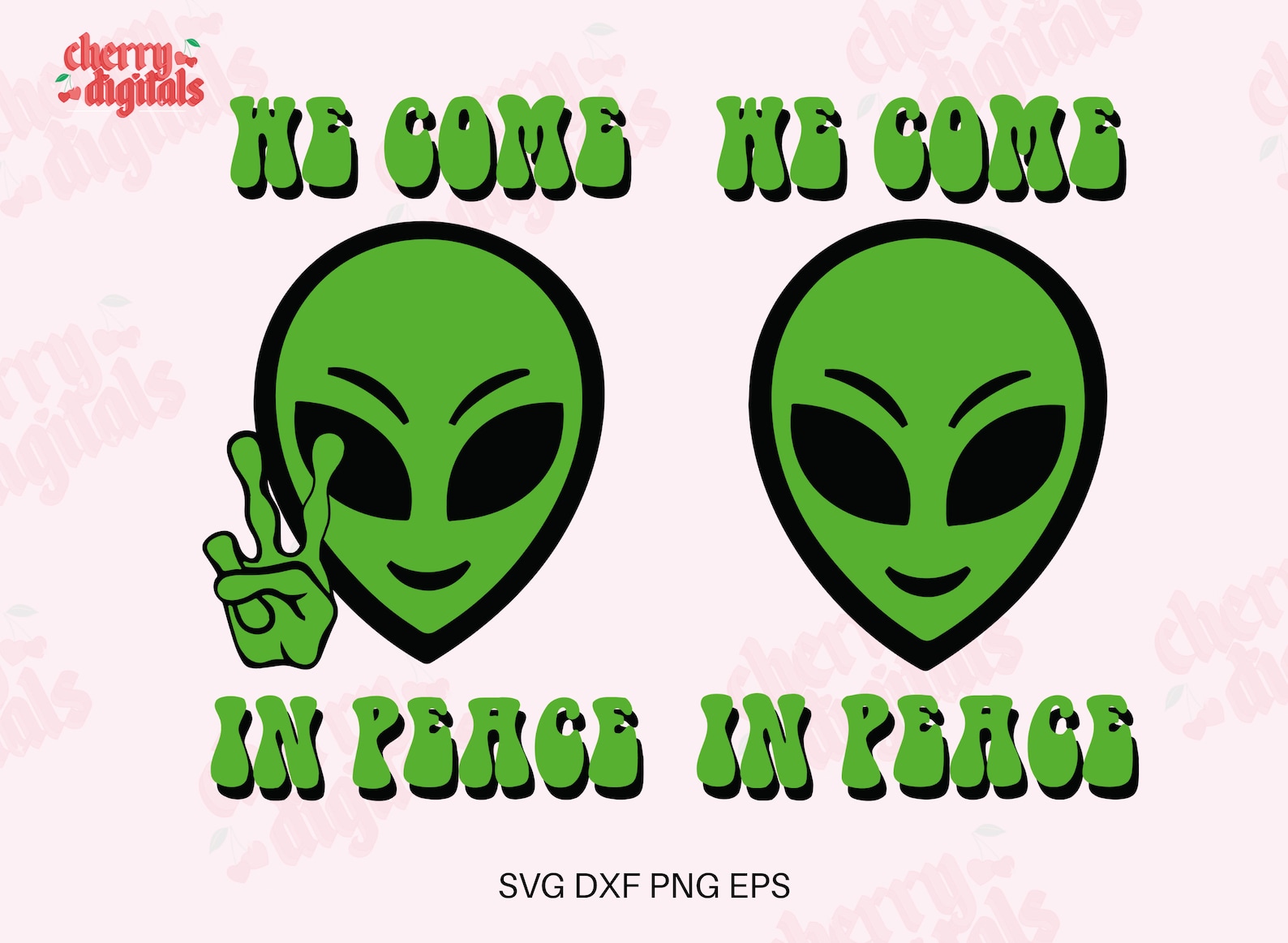We Come in Peace Svg Alien Svg Peace Sign Svg Funky Svg | Etsy UK