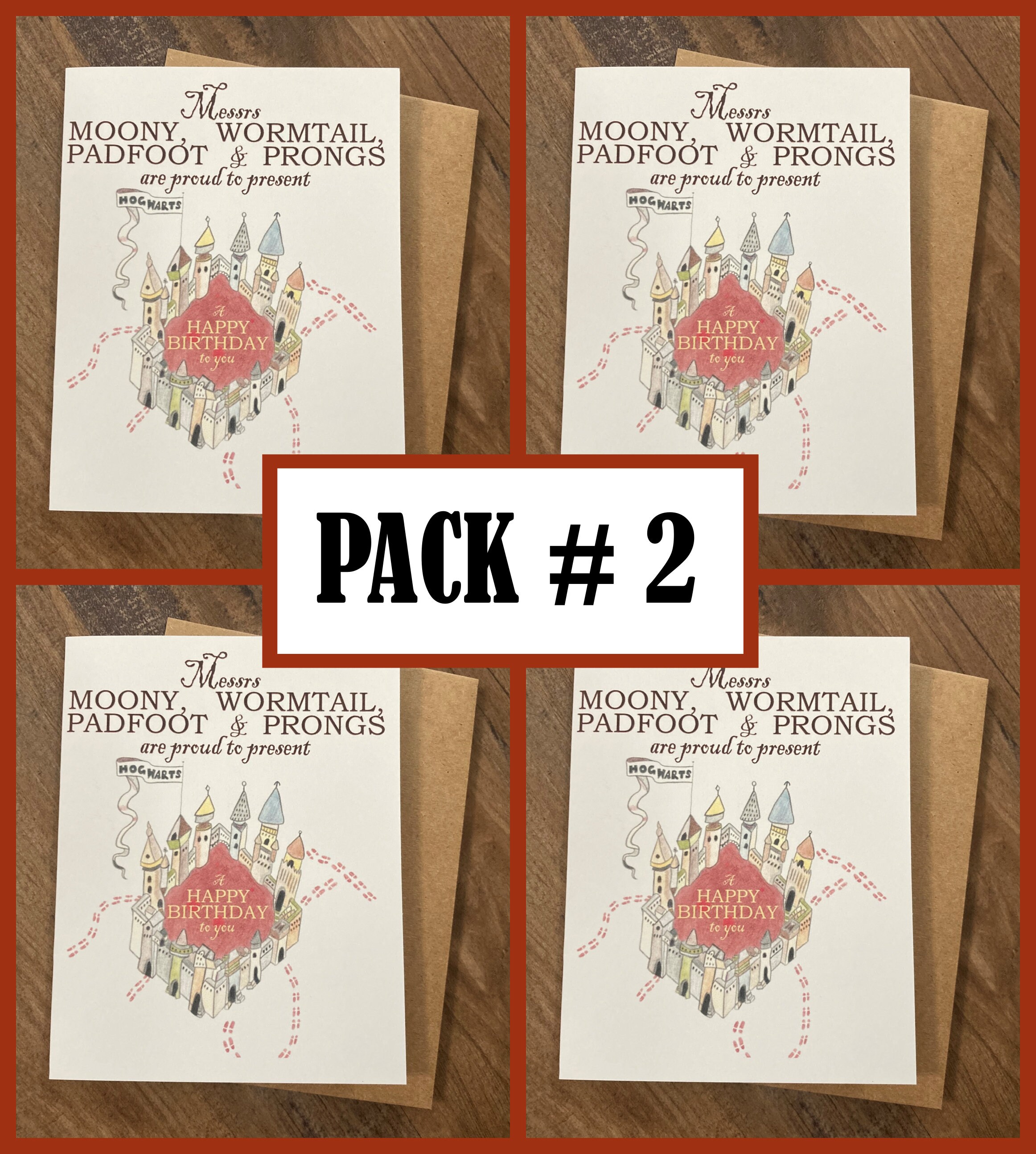 HP Fan Art Blank Cards Pack of 4 - Etsy