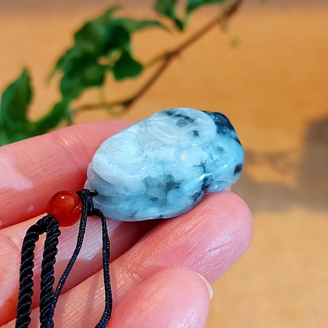 Certified Natural Green Grade A Jade Jadeite Pendant Carved Longevity ...