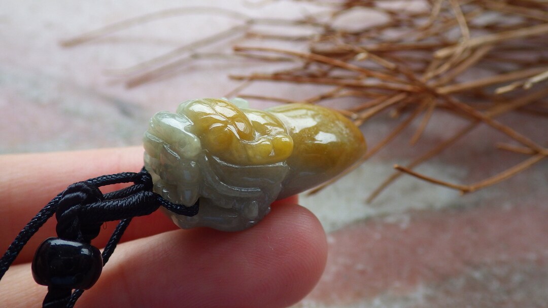 Mojadeite-certified Natural Green A Jade Jadeite Pendant Carved Dragon ...
