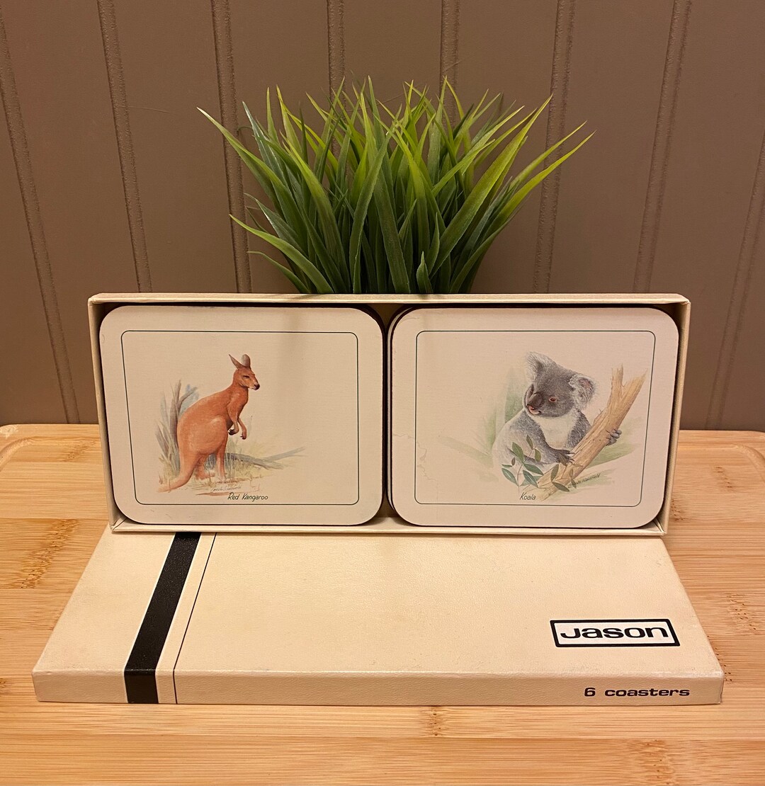 Vintage Set of Jason Brand Australian Wildlife Coasters - Etsy