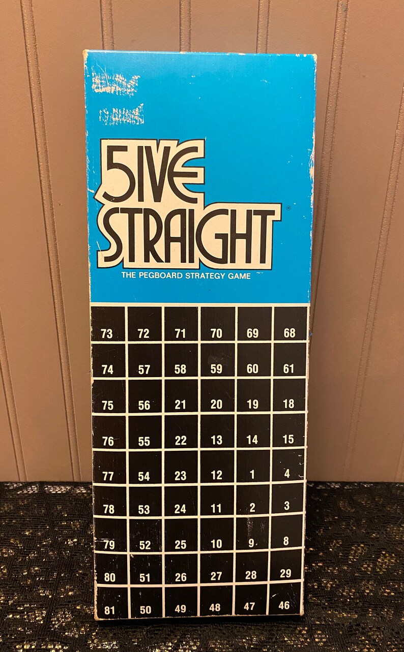 1968 Five Straight Board Game - Etsy