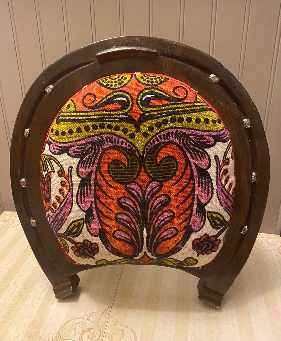 Vintage Handmade Wooden Horseshoe Foot Stool - Etsy