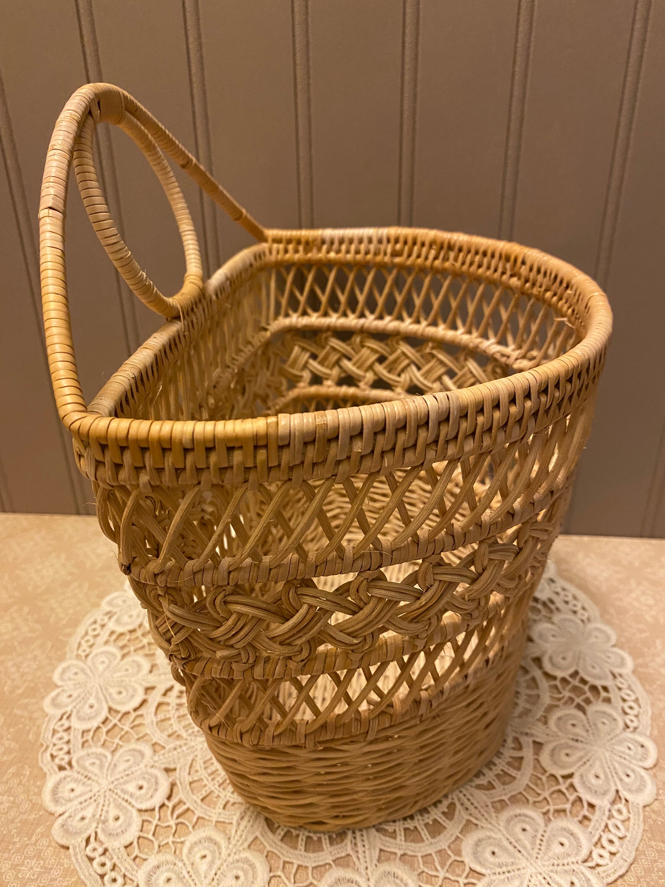 Boho Woven Straw Hanging Wall Basket - Etsy Canada