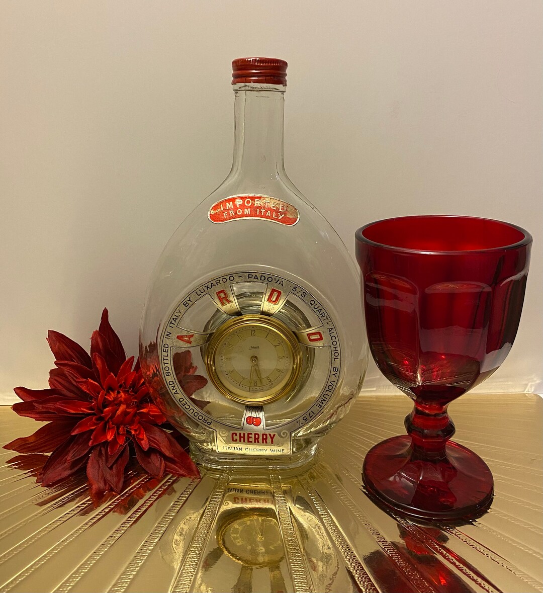 Luxardo Cherry Wine Clock Bottle - Etsy