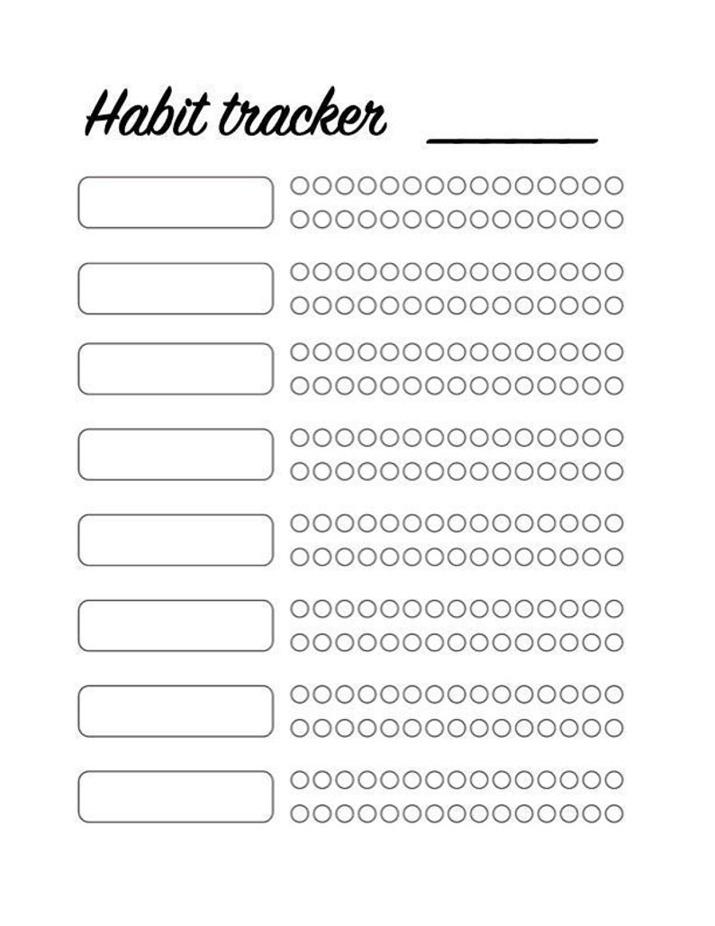 Healthy Habit Tracker Printable | Track Your Habits - Etsy