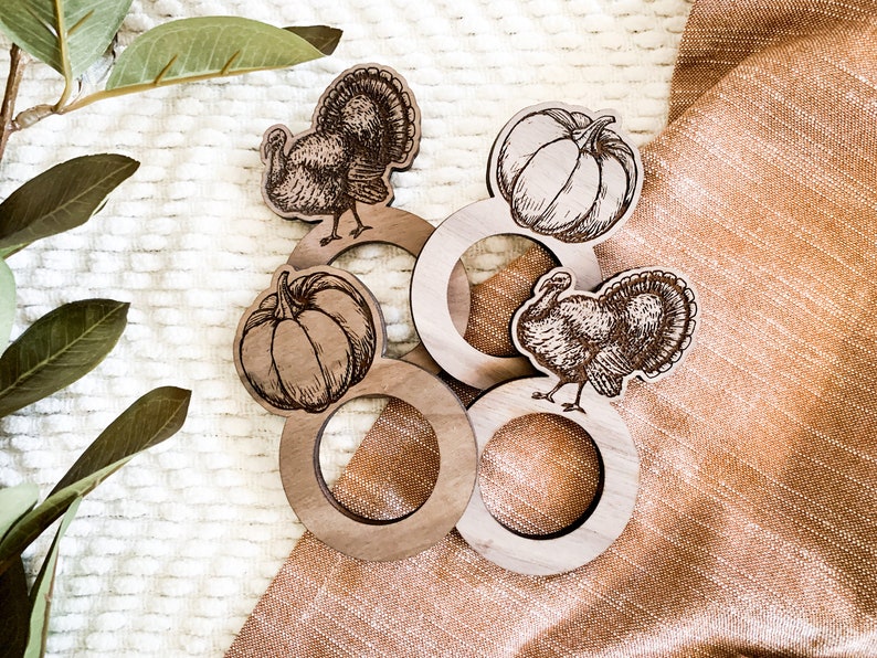 Wooden Pumpkin Napkin Rings for Thanksgiving Turkey Napkin - Etsy