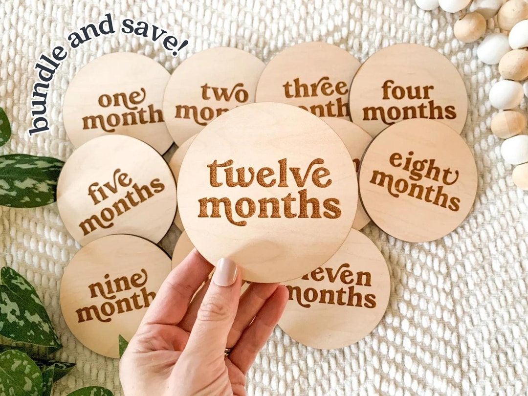 Wooden Baby Monthly Milestone Markers - Minimalist Baby Milestone ...