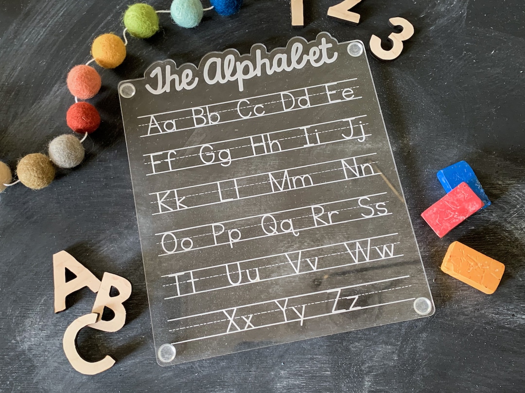 Alphabet Dry Erase Acrylic Tracing Board for Handwriting - Option to ...