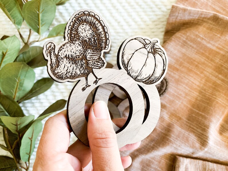 Wooden Pumpkin Napkin Rings for Thanksgiving Turkey Napkin - Etsy