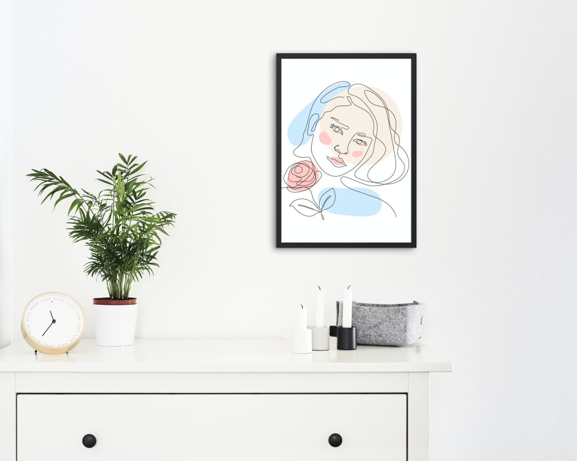 Set of 3 Line Art Printable Poster, Abstract Female Line Drawing ...