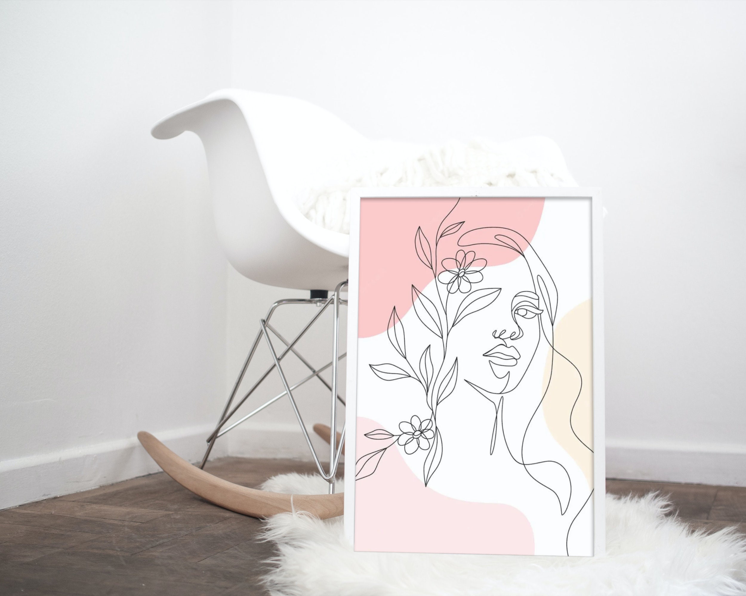 Set of 3 Line Art Printable Poster, Abstract Female Line Drawing ...