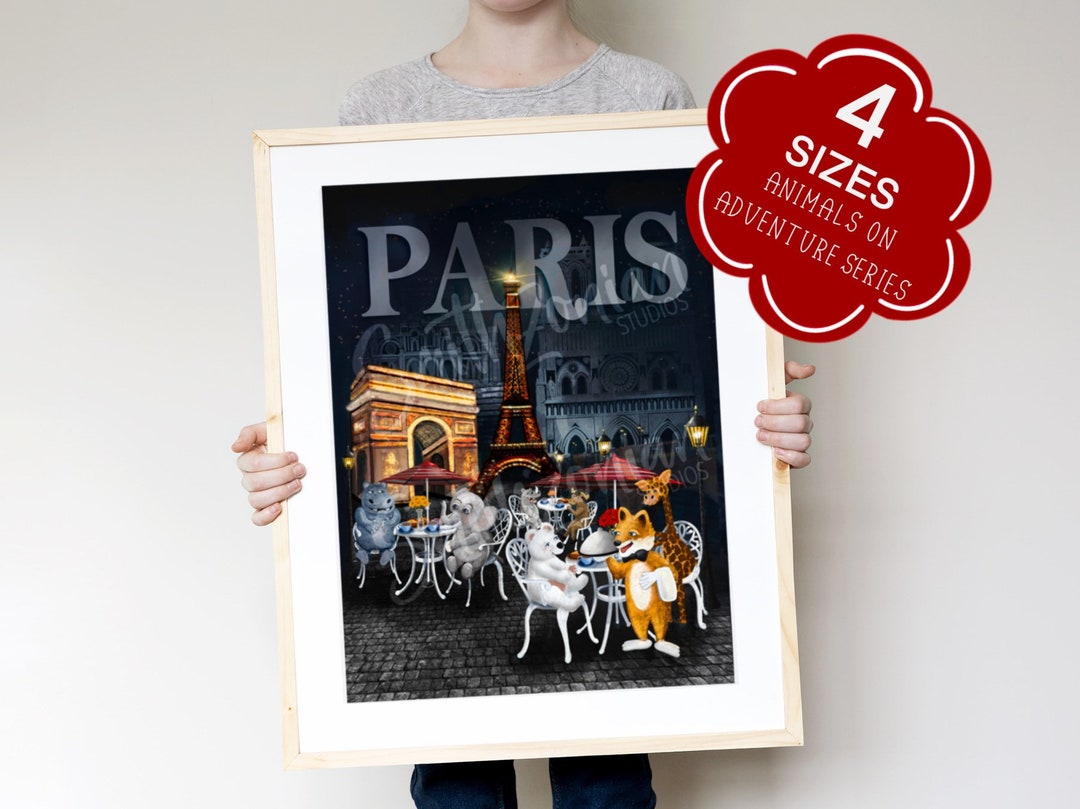 Paris Print for Kid Room, Cities Wall Art Nursery Girl, Paris Poster ...