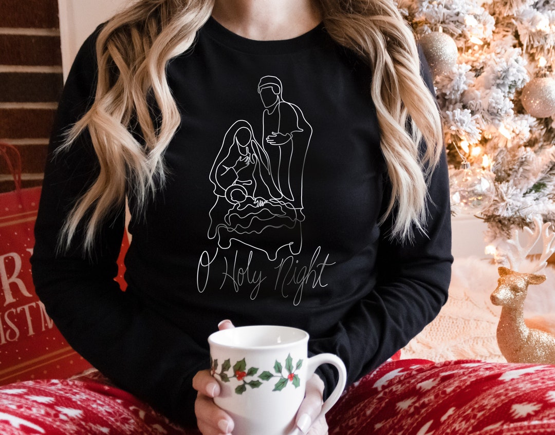 Nativity Shirt Long Sleeve Christian Christmas Shirt for - Etsy