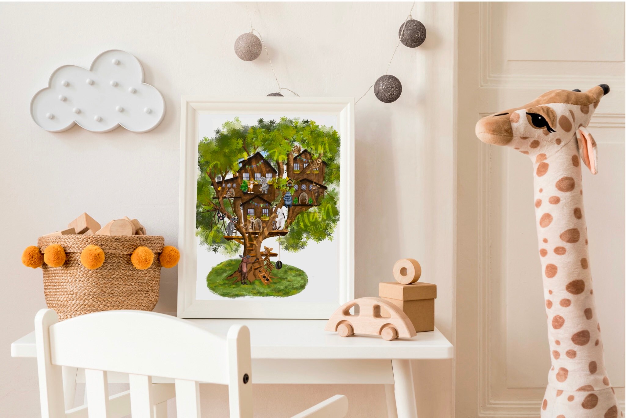 Tree House Print Animal Nursery Decor Adventure Nursery - Etsy
