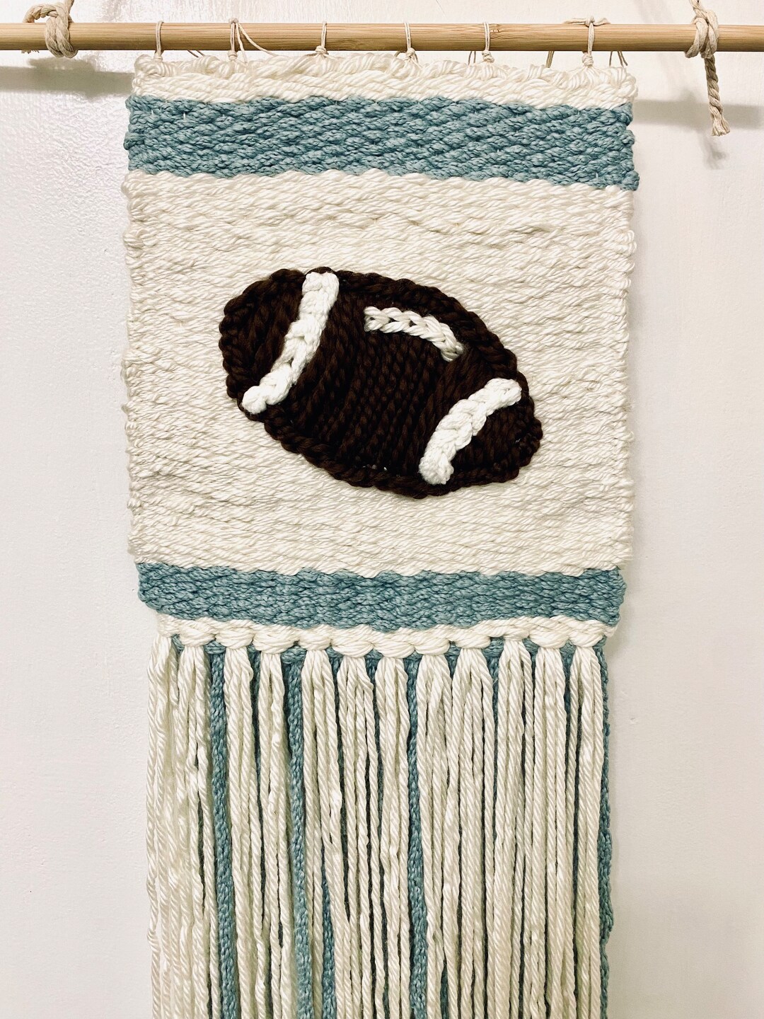 Football Wall Art Weaving, Boy Nursery Decor, Fiber Art Tapestry ...