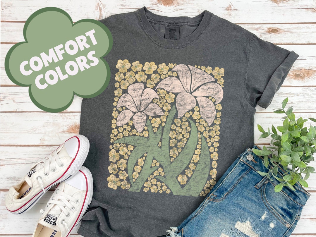 Boho Wildflower Shirt, Lily Shirt Flower Tee, Spring Shirt, Nature ...