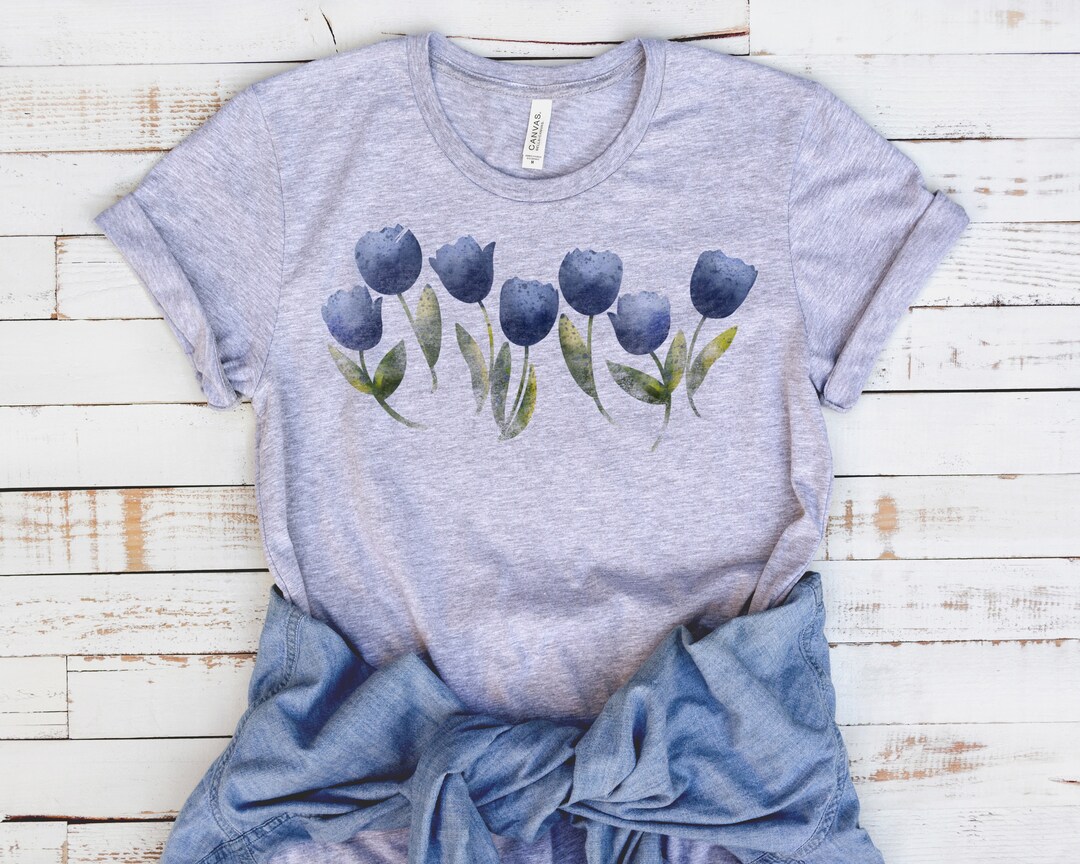 Tulip Shirt Women, Wildflower Tshirt Cute, Plant Mom Gift, Boho Shirt ...