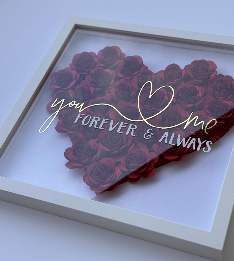 Forever & Always Flower Shadow Box, Rose Shadow Box, - Etsy