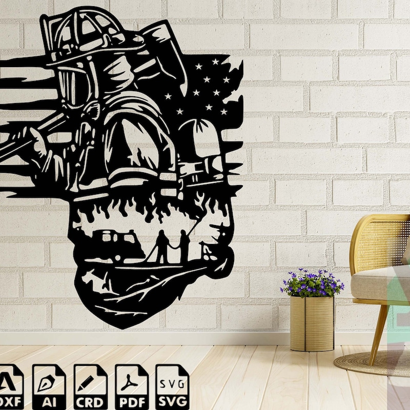 Firefighter Stencil - Etsy