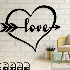 Love Heart Svg for Cricut, Arrow Heart Shirt Files Gift Ideas ...