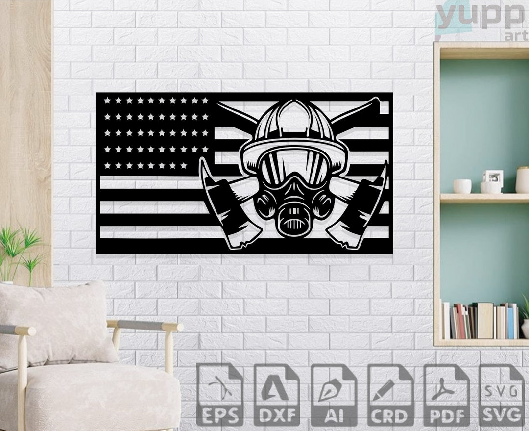 Firefighter Dxf Files Firefighter Laser Cut Firefighter Svg File for ...