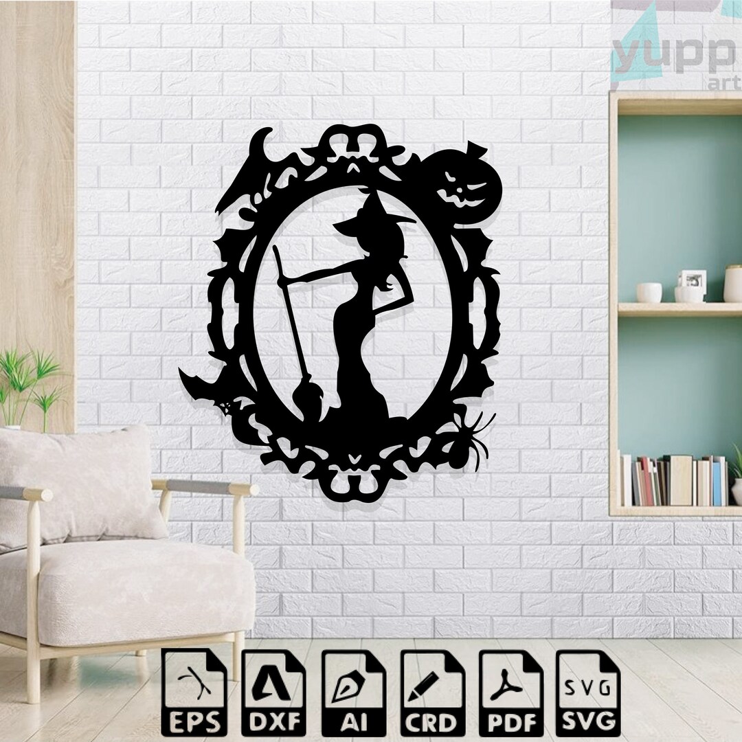 Halloween Witch Dxf Files Halloween Witch Laser Cut Witch Svg File For