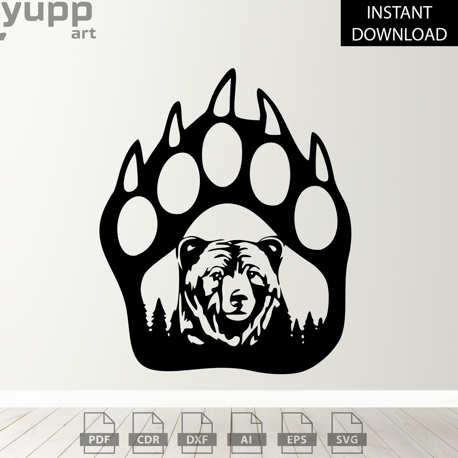 Bear Svg for Cricut, Bear Paw Cnc Laser Cut Files, Mama Bear Dxf Files ...