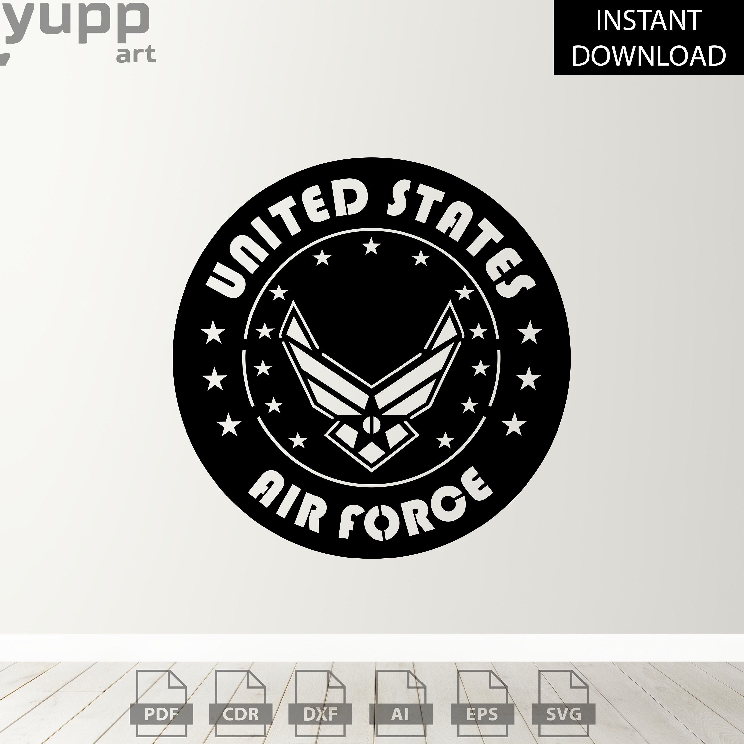 Us Air Force Svg, Dxf Cut Files, Laser Cut Us Air Force Svg File For ...