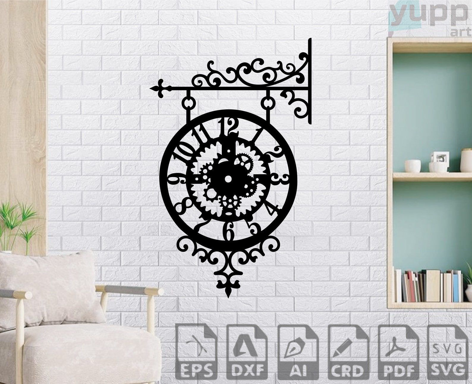 Mid Century Clock SVG and Cut Files Large Wall Clock Laser - Etsy