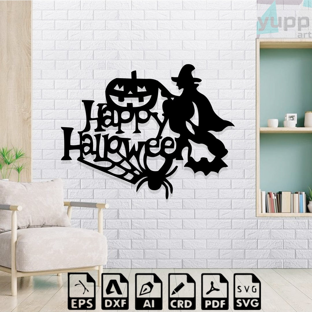 Happy Halloween Dxf Files Halloween Laser Cut Halloween Svg File for ...