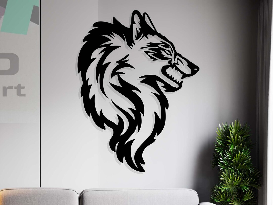Angry Wolf Dxf Files Angry Wolf Laser Cut Angry Wolf Svg File for ...
