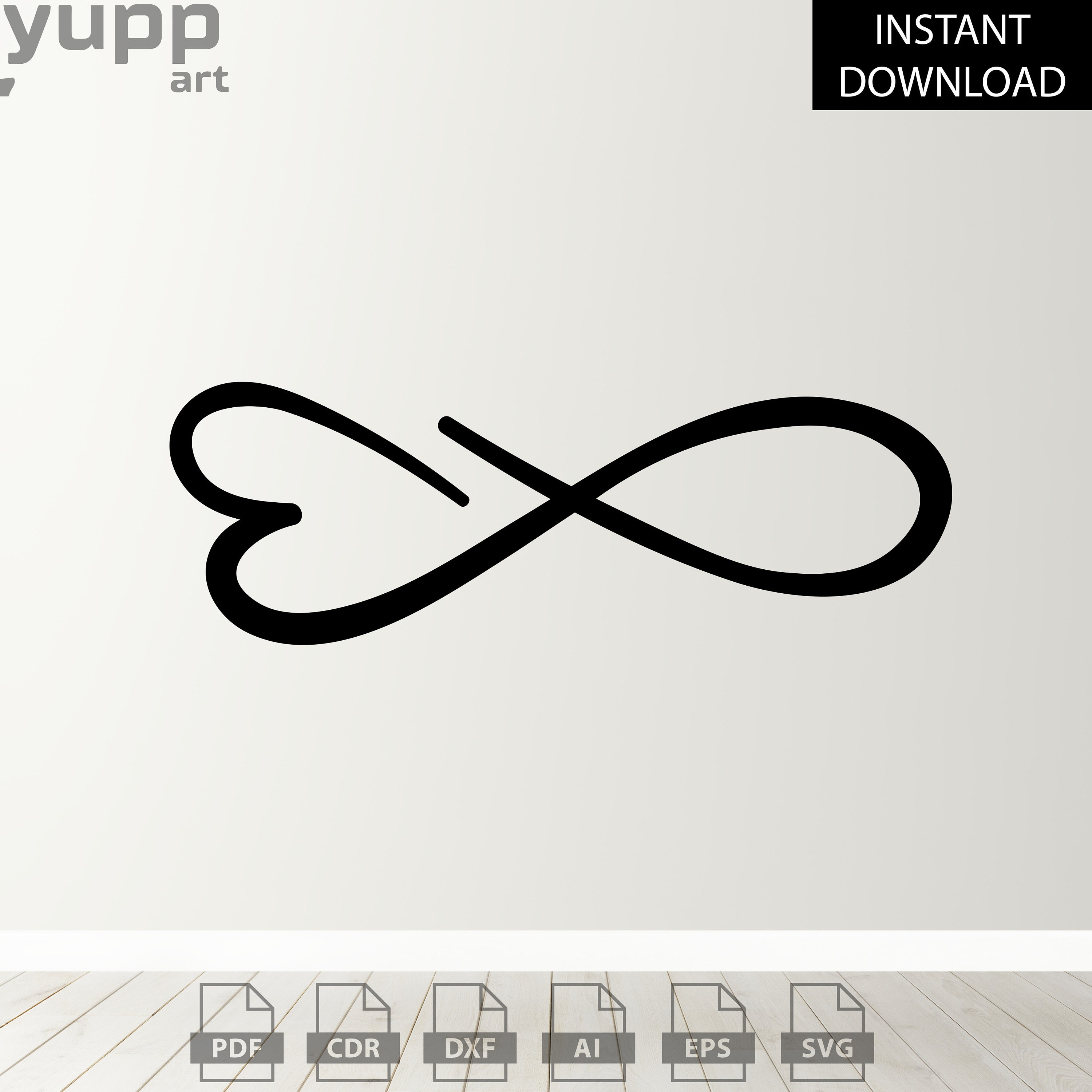 Infinity Heart Vector Design for Cricut Laser Cutting and - Etsy