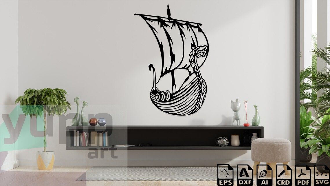 Viking Ship Dxf Files Viking Ship Laser Cut Viking Ship Svg File for ...