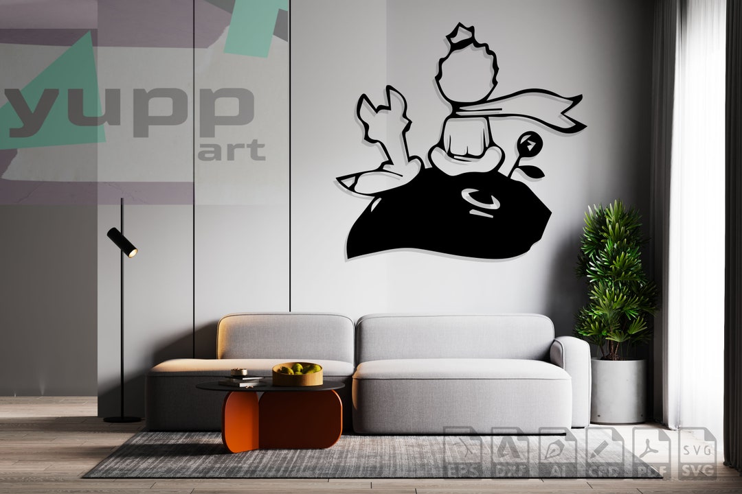 Little Prince Design Laser Svg Dxf Sticker Engraving Silhouette ...