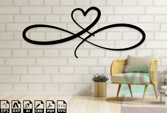 Infinity Heart Metal Wall Decor Laser Cut Svg Dxf Pdf - Etsy