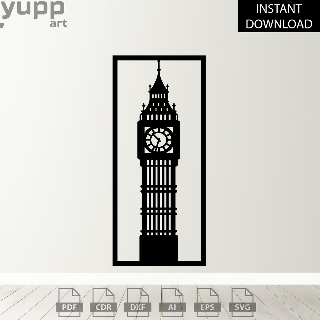 Big Ben Svg and Dxf, London Cut and Print Files, England Cnc Router ...
