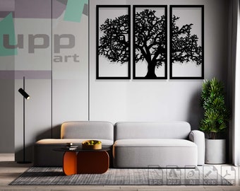 Lasercut Tree Wooden Metal Wall Decoration Vector Art SVG DXF CDR Files ...