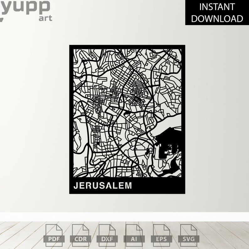 Jerusalem Svg Files Jewish Laser Cut Israel Dxf File for - Etsy
