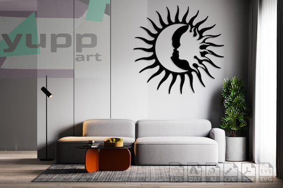 Sun and Moon Dxf Files Sun and Moon Laser Cut Sun and Moon Svg - Etsy