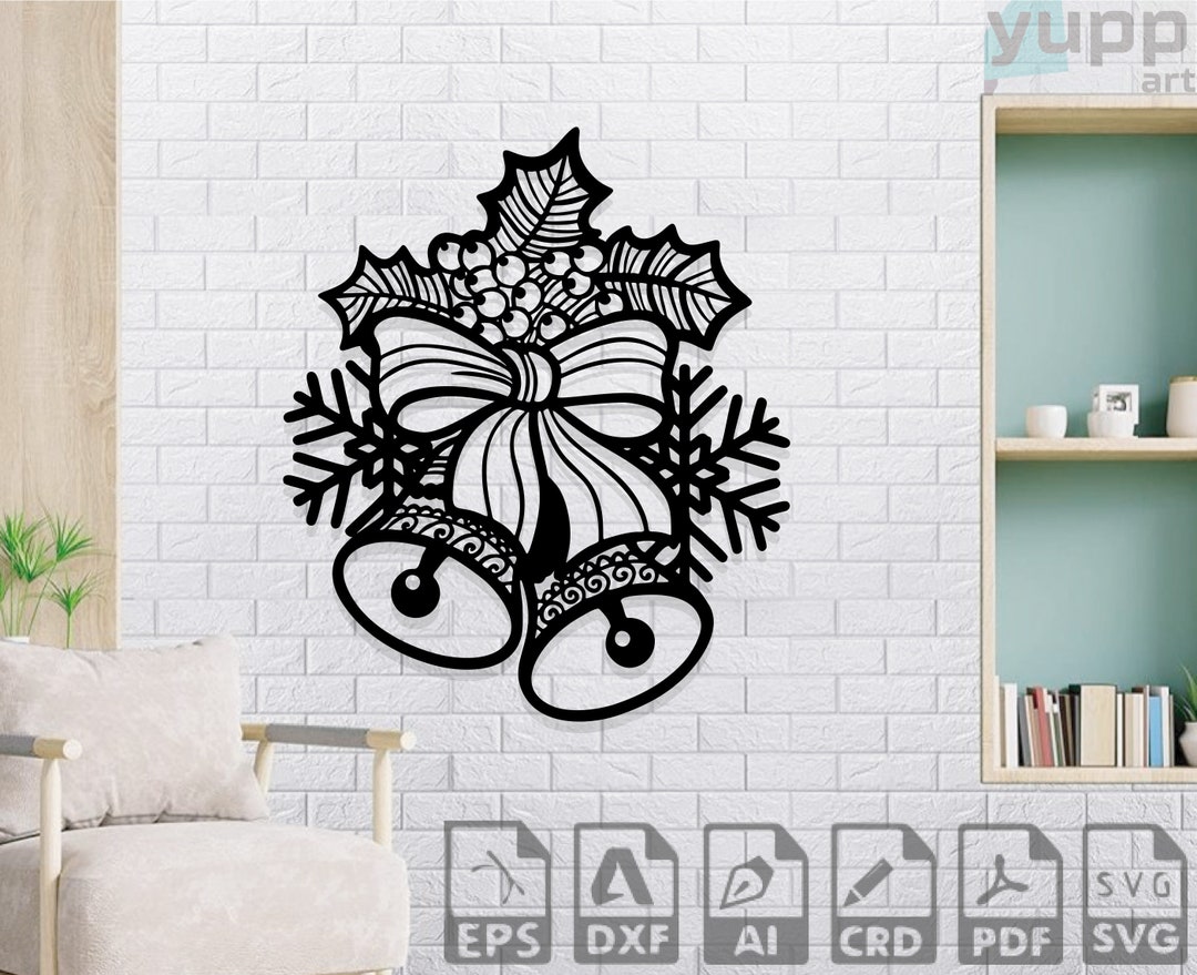 Christmas Bell Svg, Xmas Dxf Files Laser Cut, New Year's Eve Merry ...