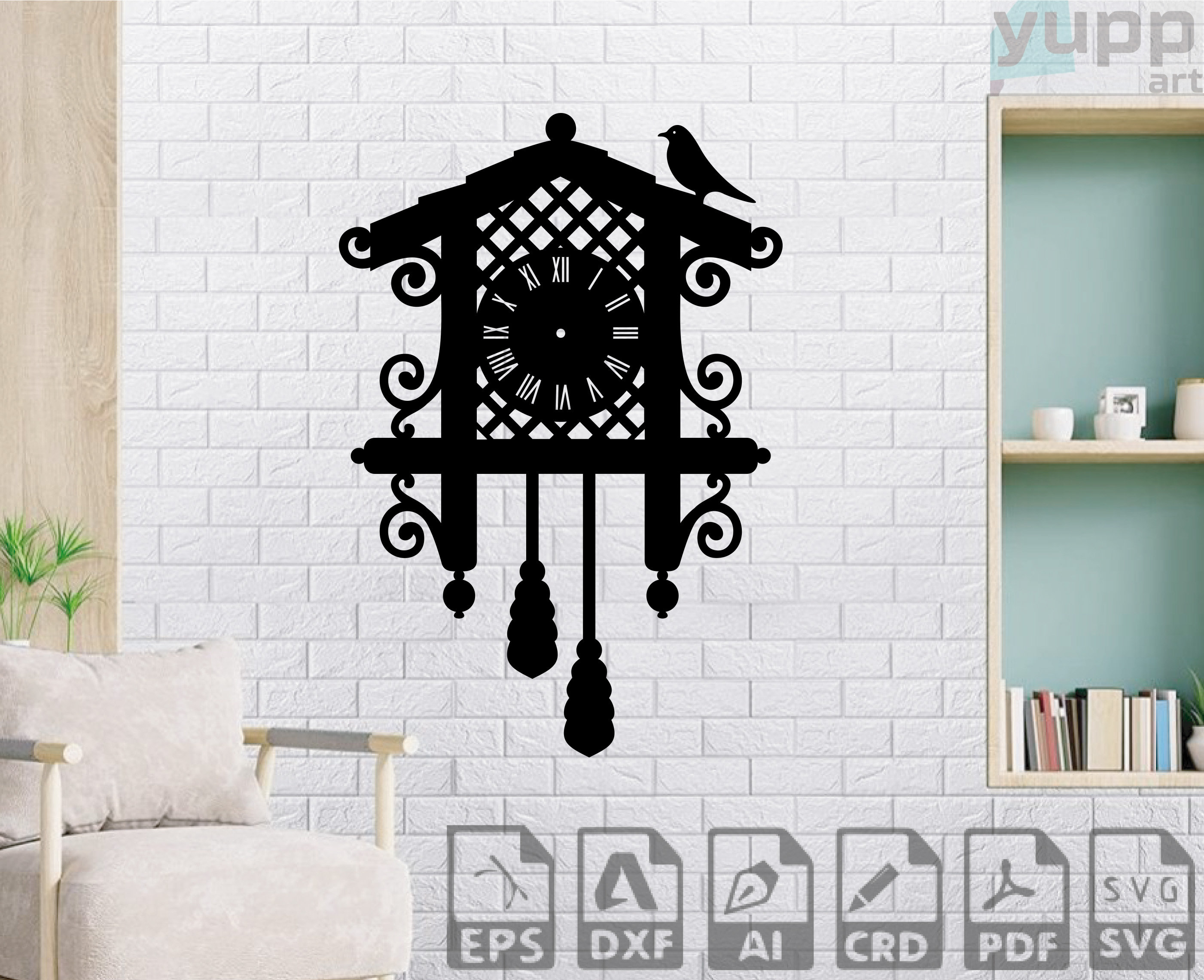 Bird Clock Cut and Print Files, Birdhouse Clock Laser Cut, Cuckoo Clock ...