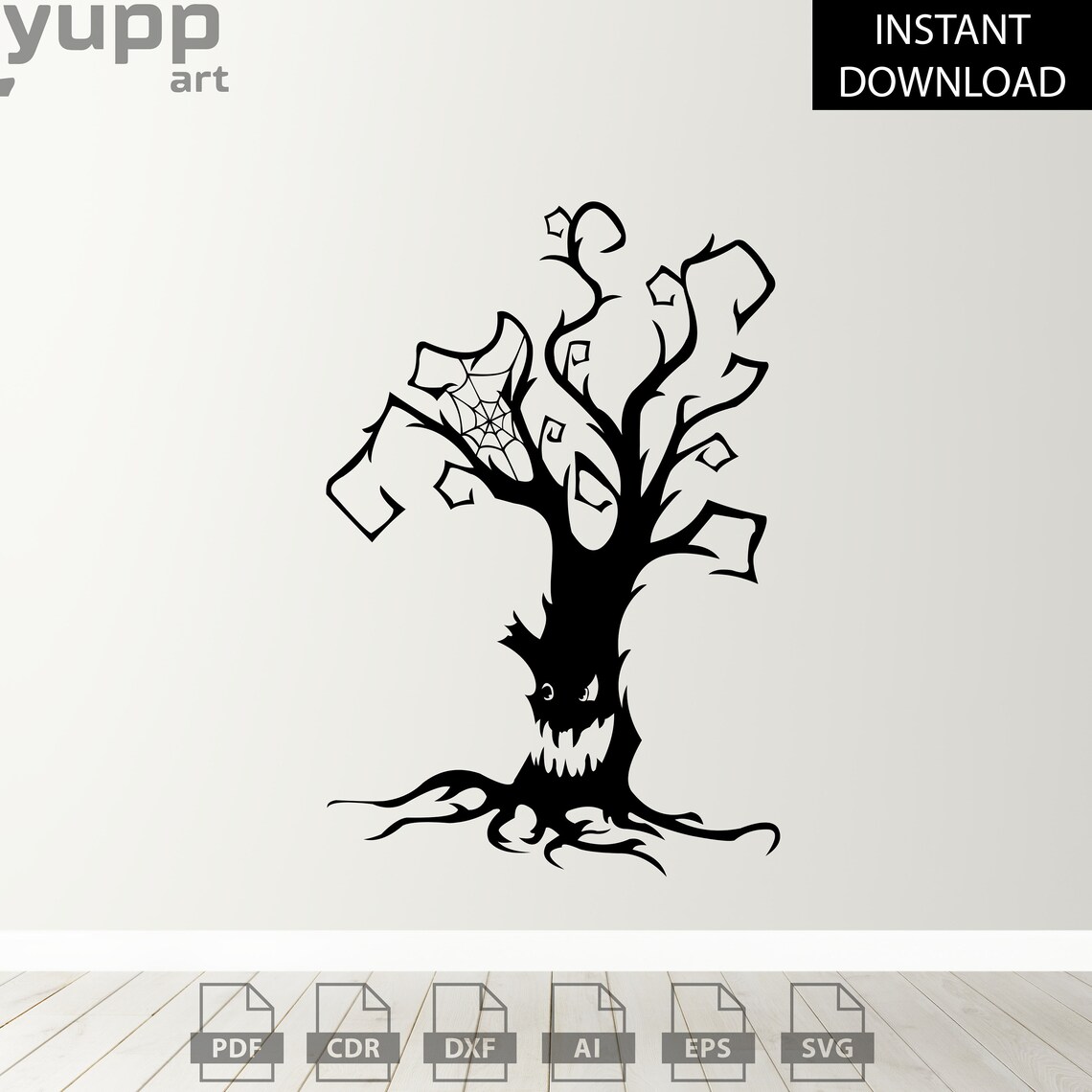 Scary Tree Dxf Files Scary Tree Laser Cut Scary Tree Svg File - Etsy
