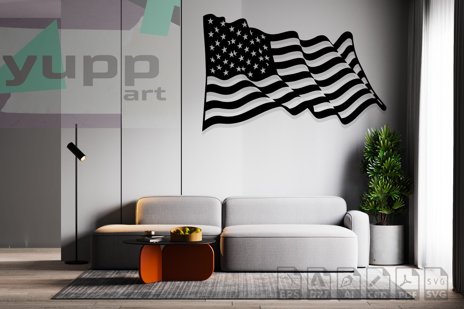 America Flag Dxf Files America Flag Laser Cut America Flag Svg File for ...